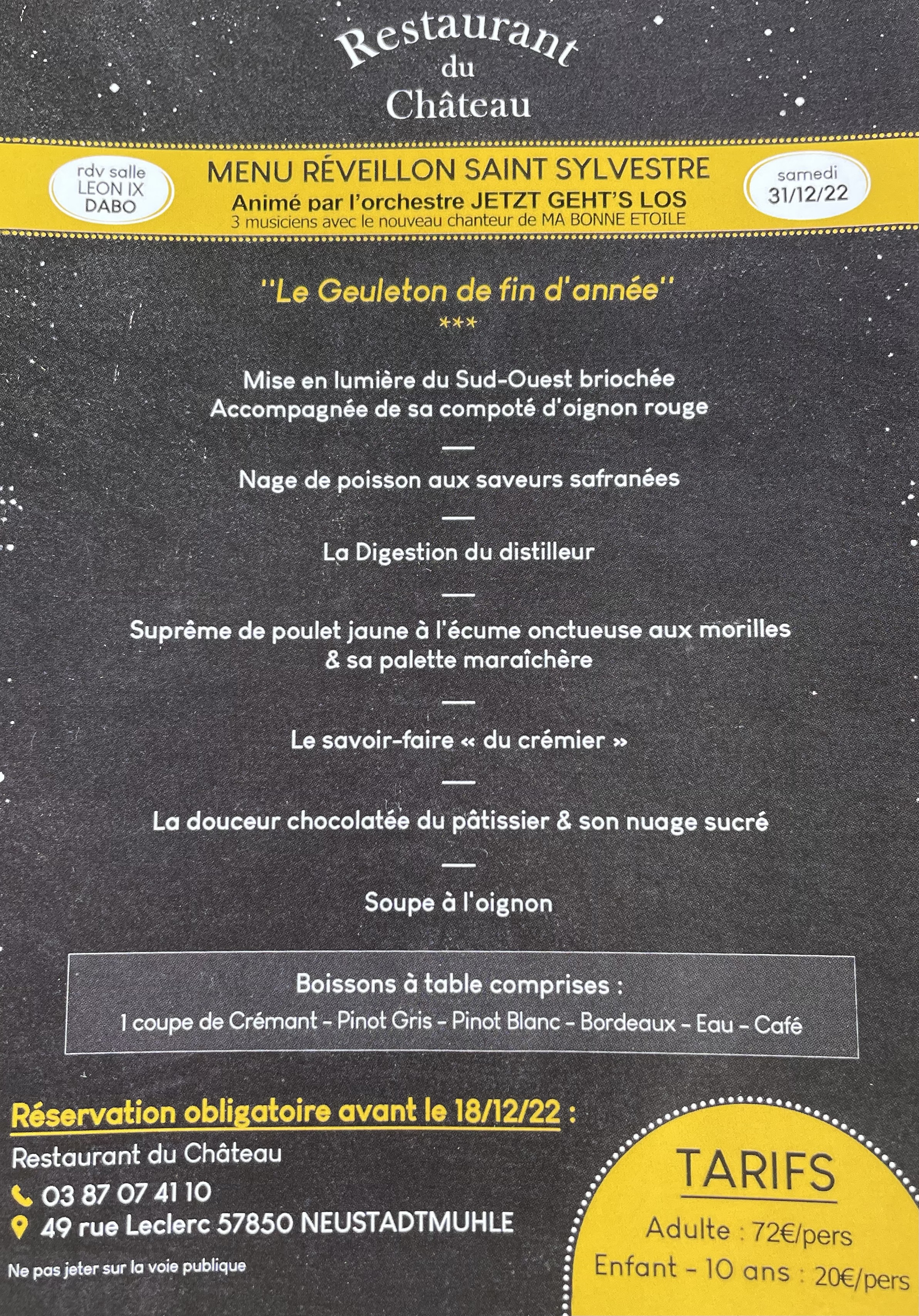 Restaurant Restaurant du château à Dabo